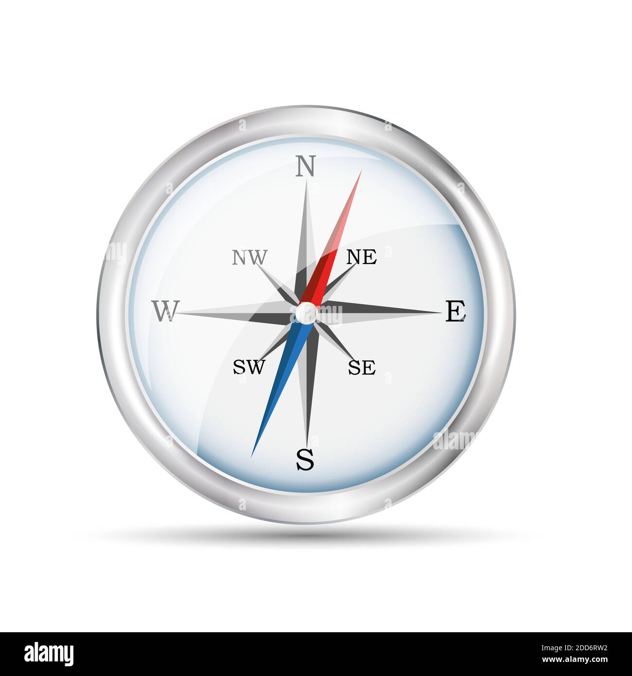 Glossy Realistic Compass. Illustration Stock Photo - Alamy