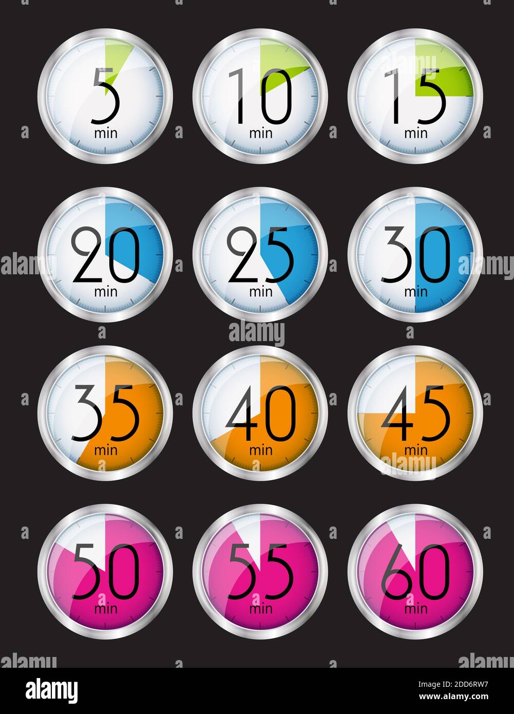 Silver Watch Designation Minutes. Illustration Stock Photo - Alamy