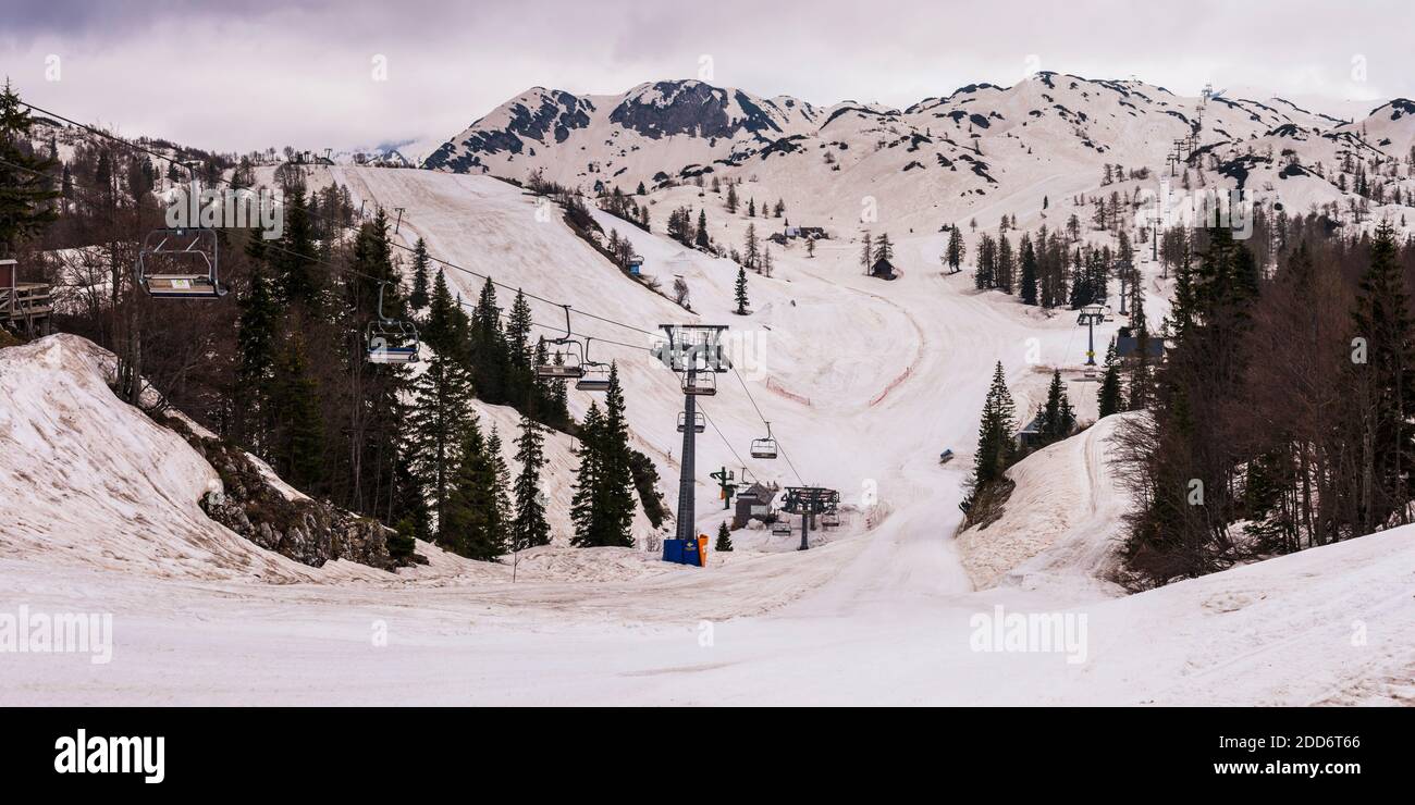 Slovenia. Vogel Ski Resort above Lake Bohinj, Triglav National Park ...