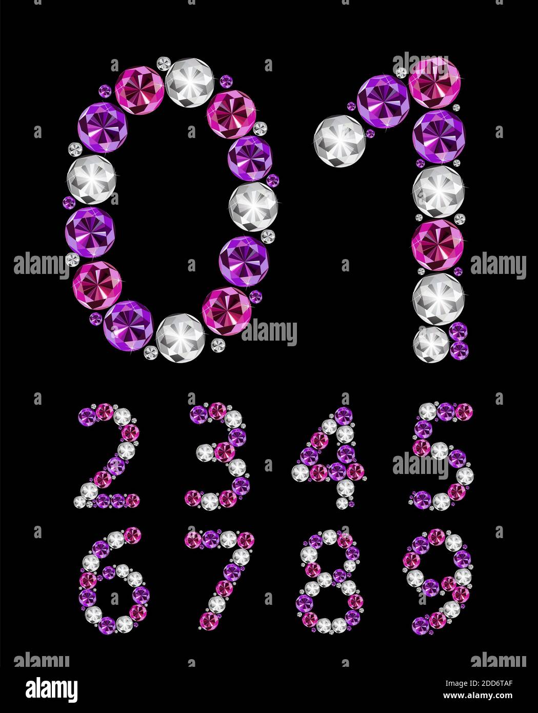 Abstract Luxury Diamond Numbers Illustration Stock Photo - Alamy