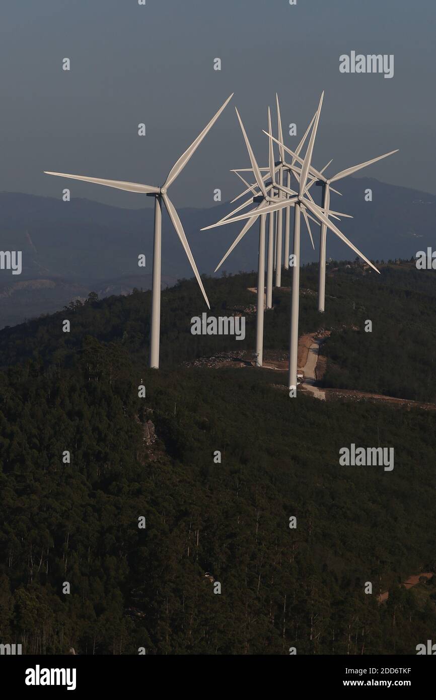 Wind Turbines in Hilly terrain Stock Photo - Alamy