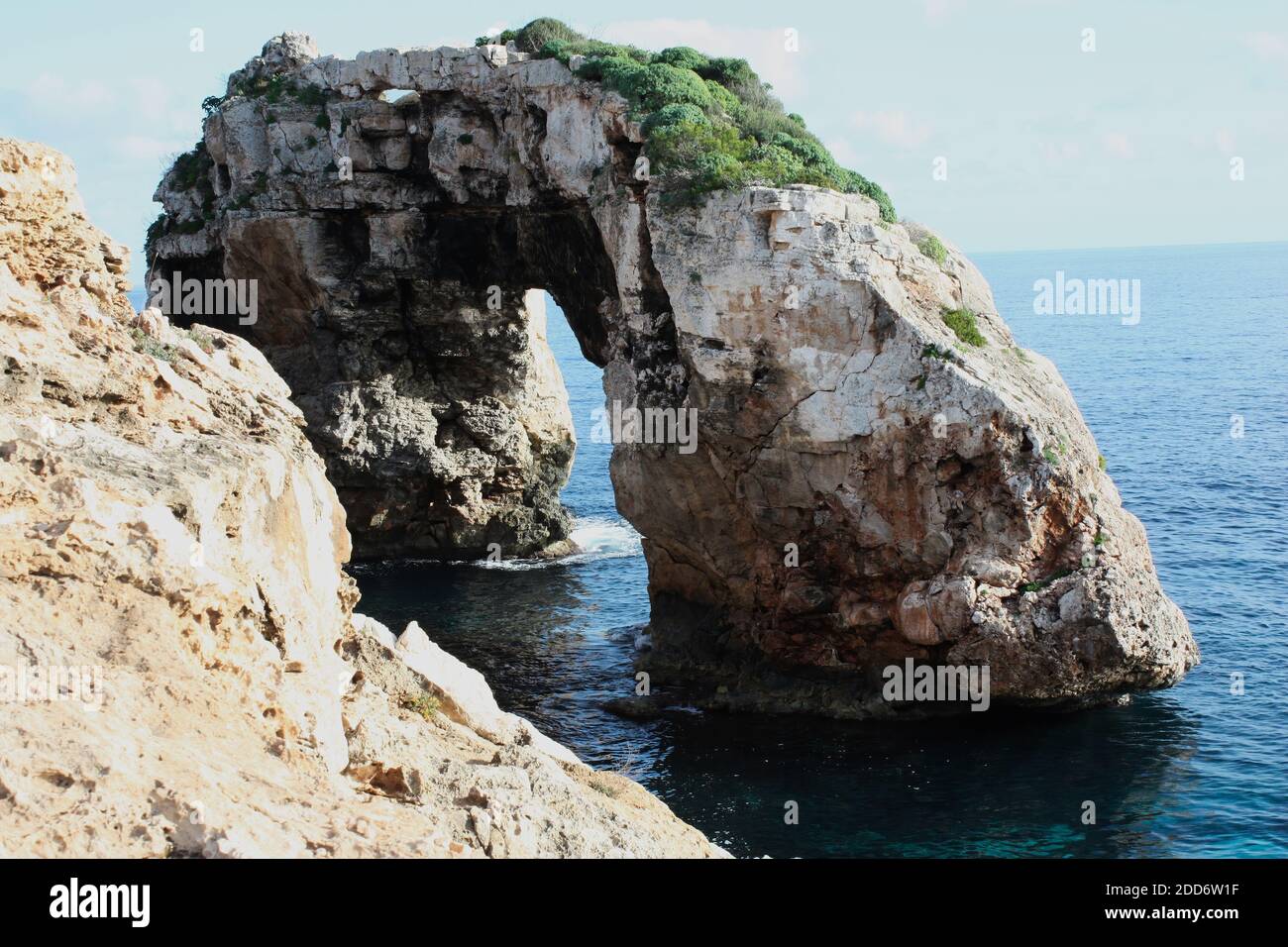 Island scenery, beach, beautiful bay seaside, Balearic Islands ...