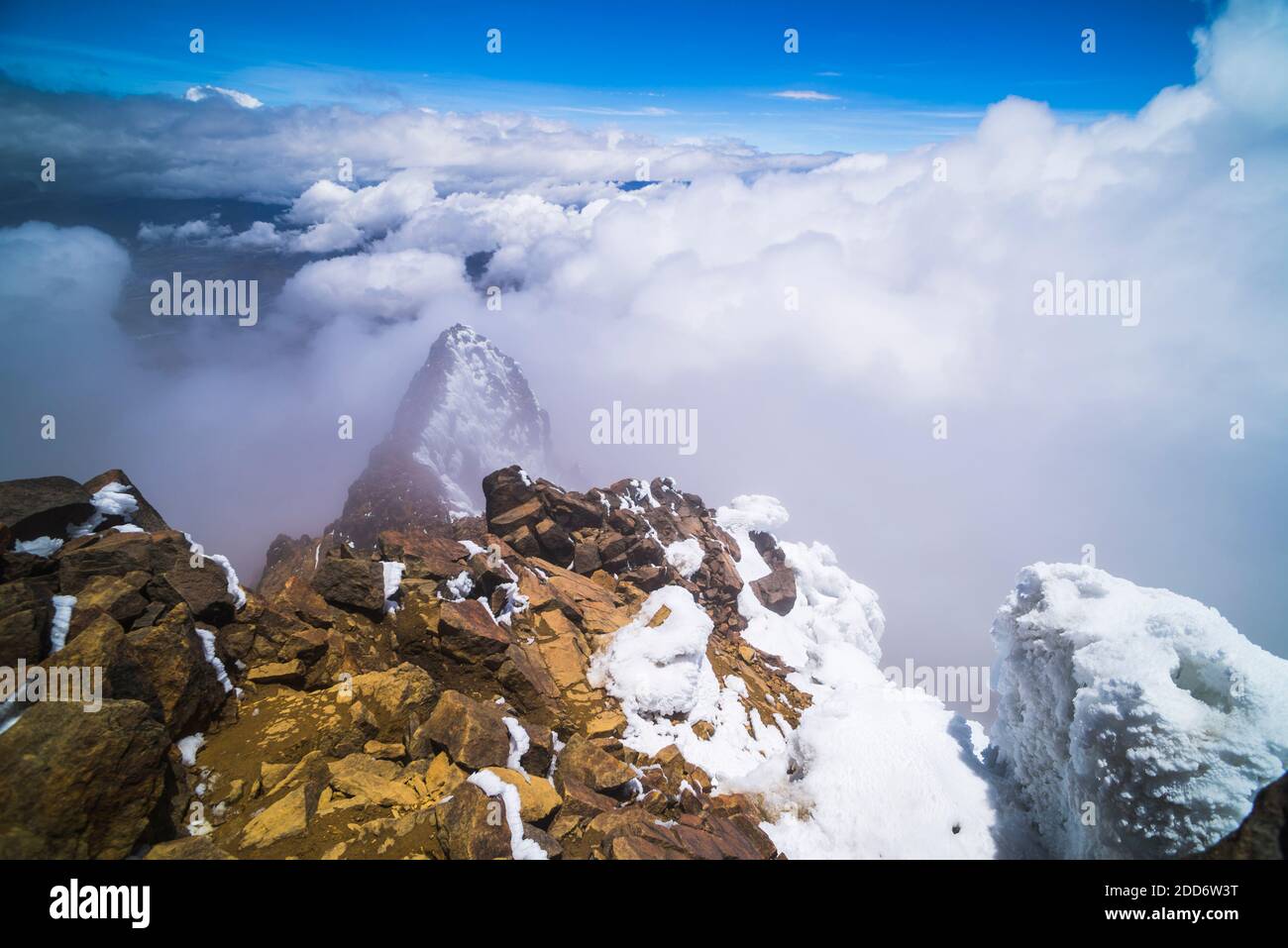 5126m summit of Illiniza Norte Volcano, Pichincha Province, Ecuador ...