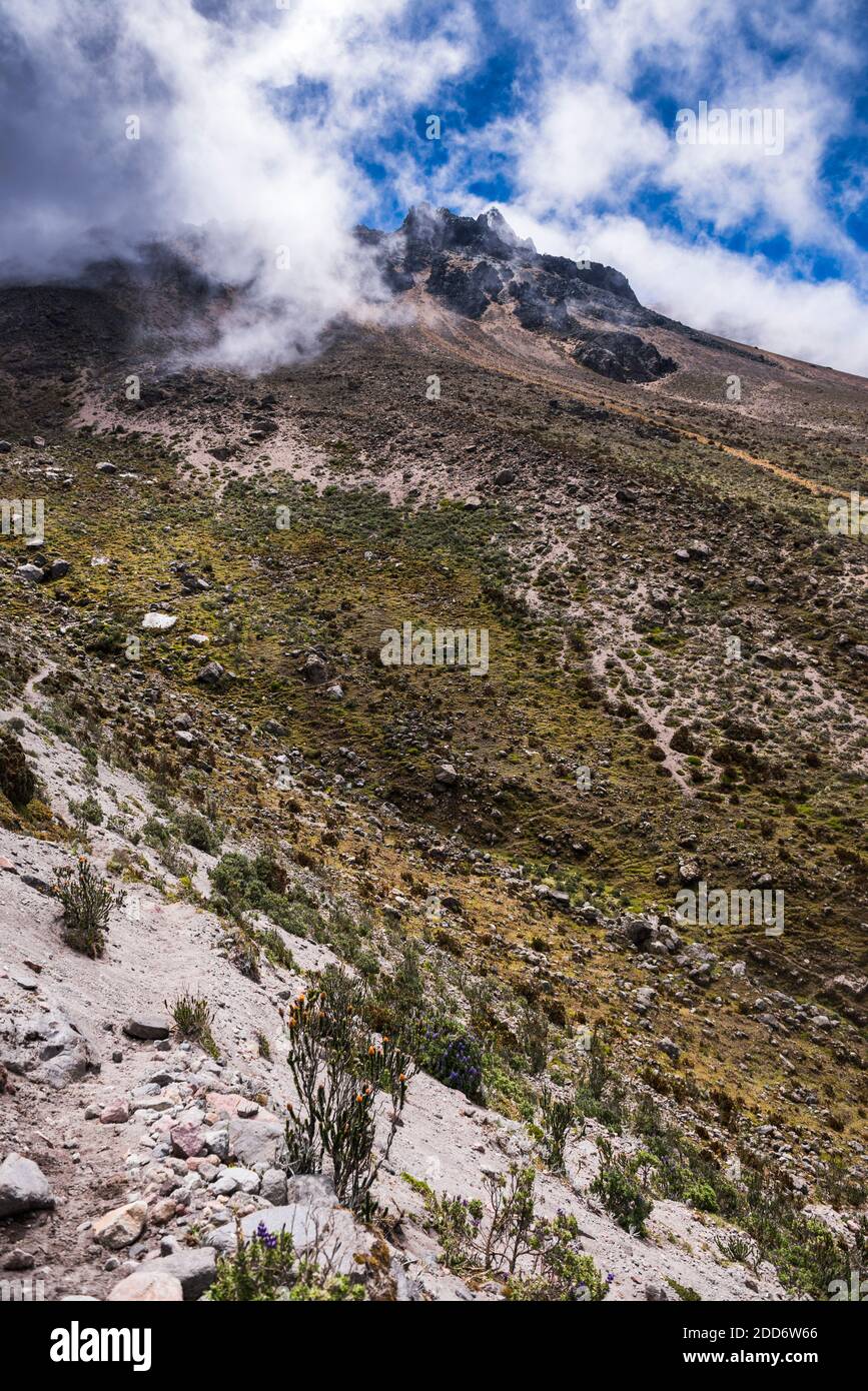 Illiniza Norte Volcano (one of the two Illinizas), Pichincha Province ...