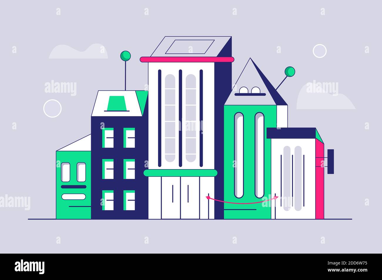 A row of modern buildings standing together Stock Vector Image & Art ...