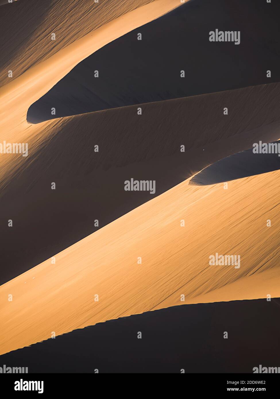 Sand dune patterns at sunset in the desert, Huacachina, Ica Region ...