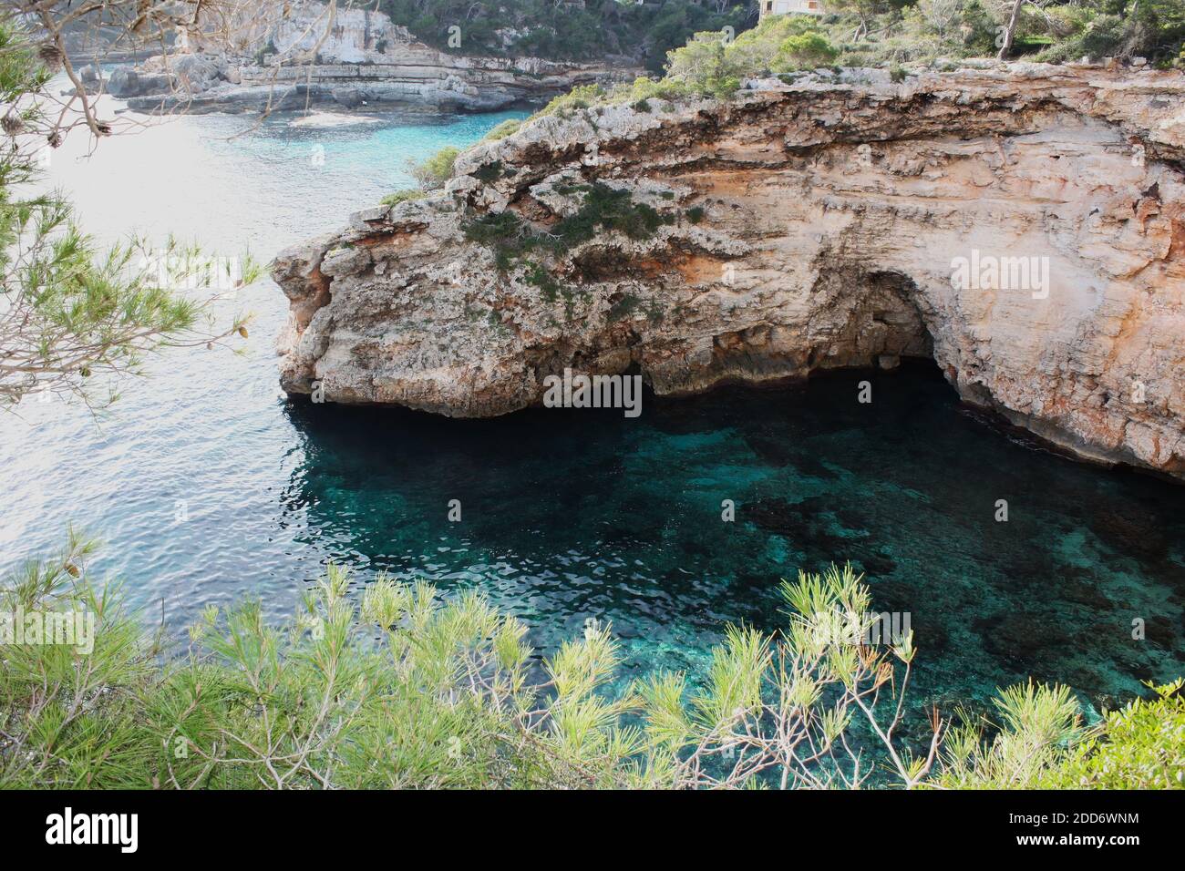 Island scenery, beach, beautiful bay seaside, Balearic Islands ...