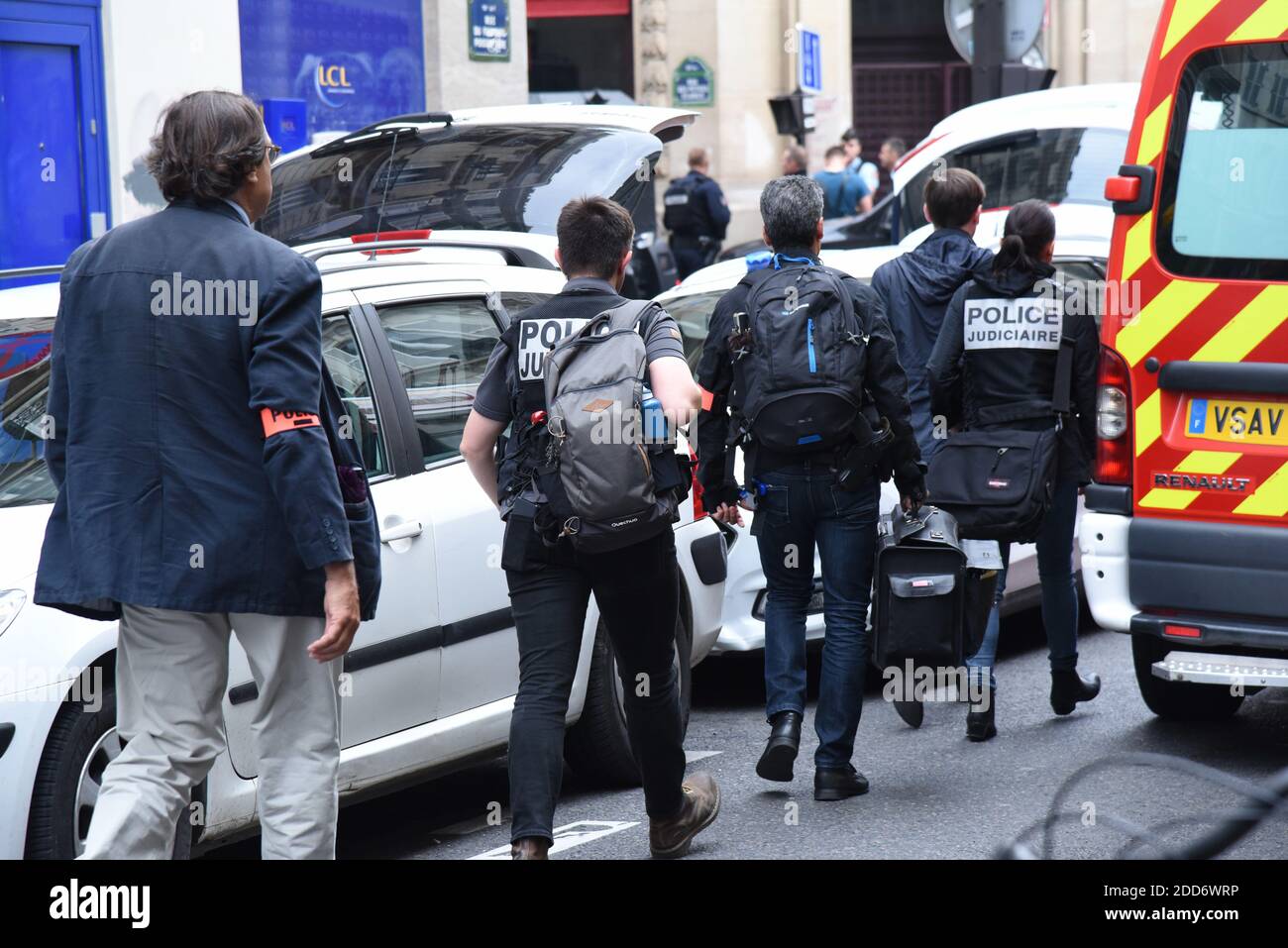 French Police officers of the GSO security and intervention brigade ...