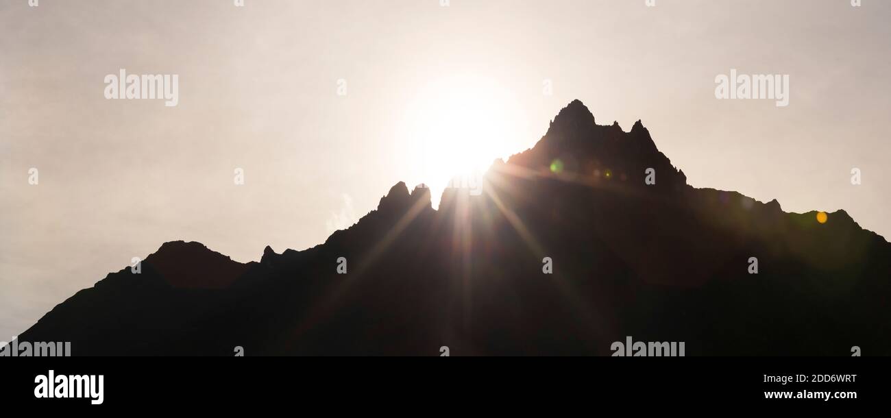 Sunrise behind Andes Mountains on day 2 of Inca Trail trek, Cusco ...