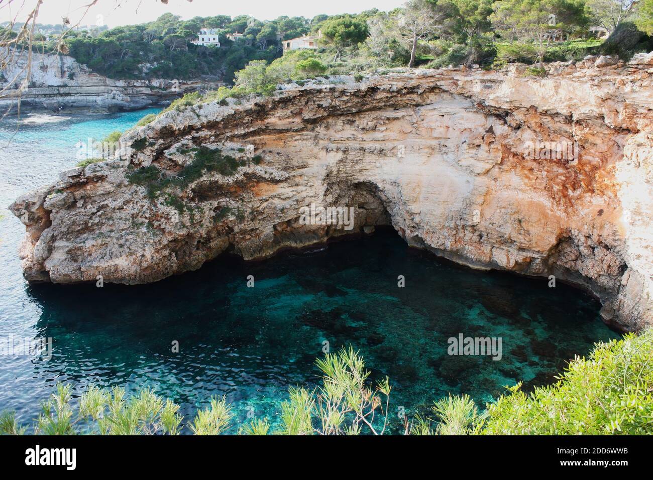 Island scenery, beach, beautiful bay seaside, Balearic Islands ...