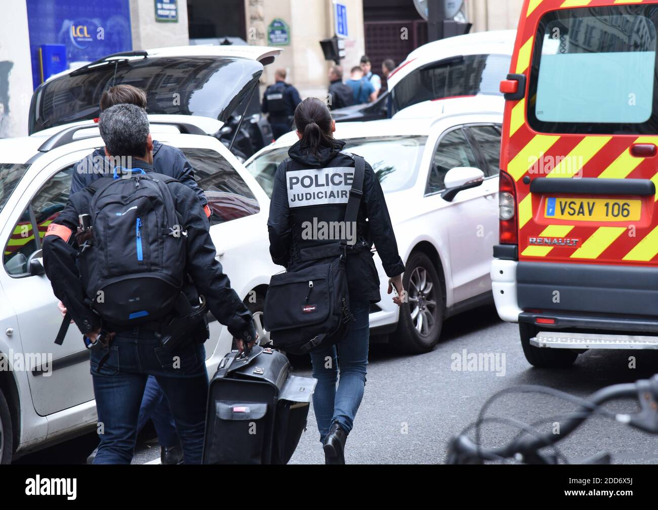 French Police officers of the GSO security and intervention brigade ...