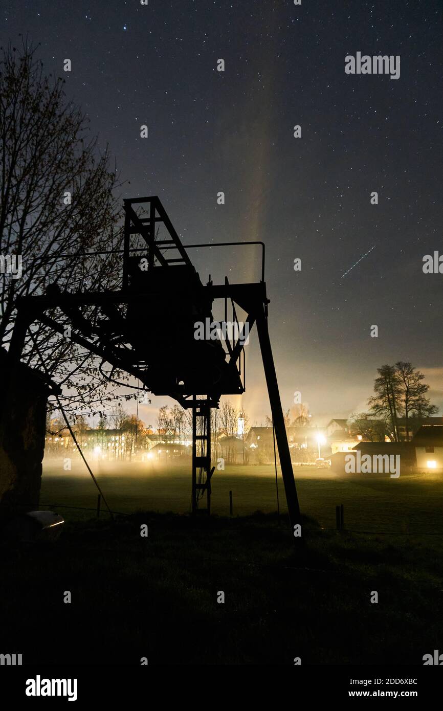 Night Photography over an old ski lift Stock Photo - Alamy