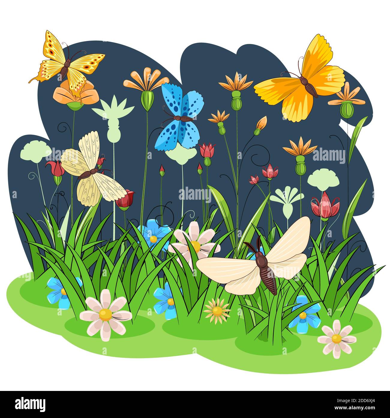 Flowers And Butterflies Animation