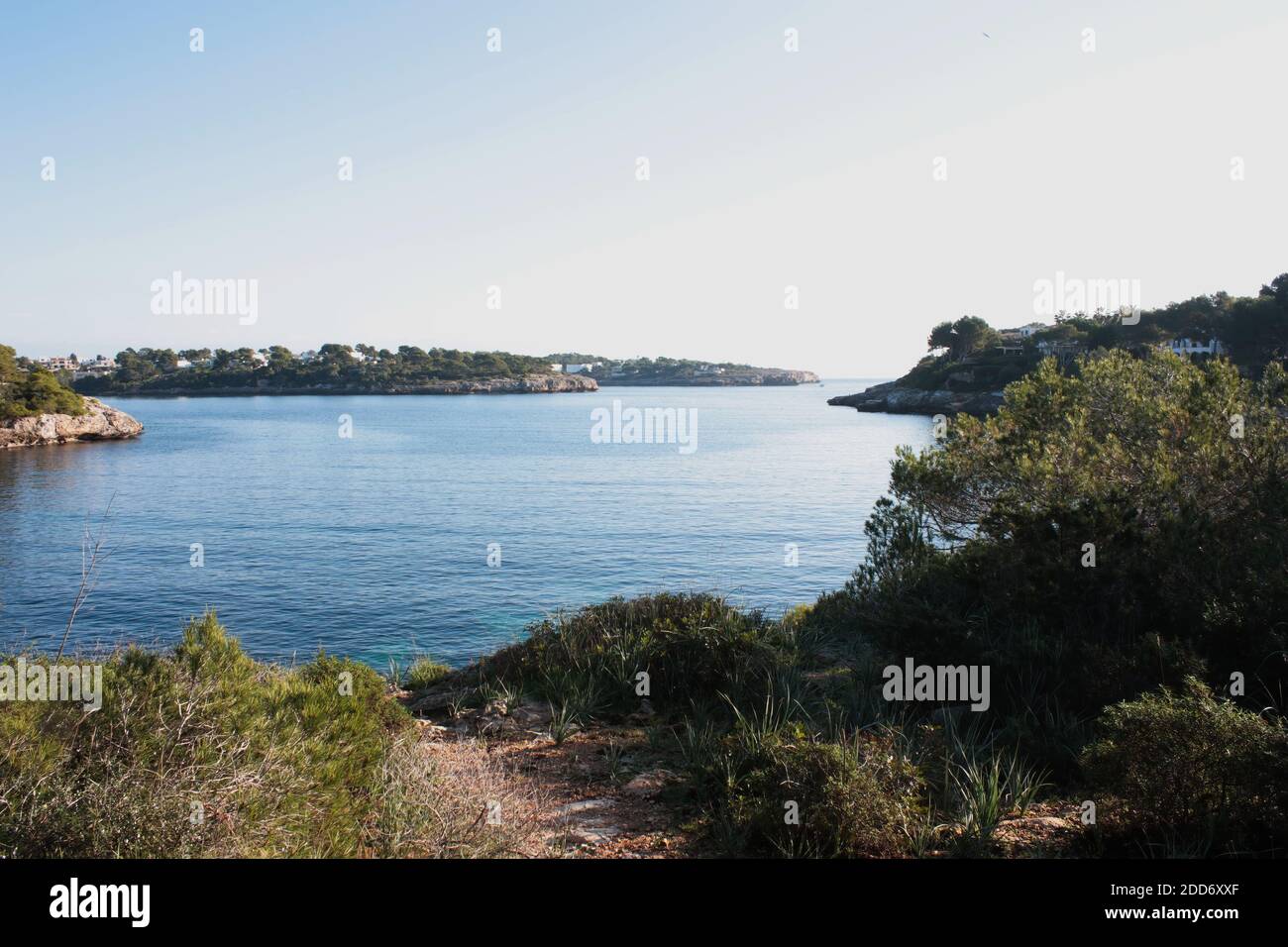 Island scenery, beach, beautiful bay seaside, Balearic Islands ...