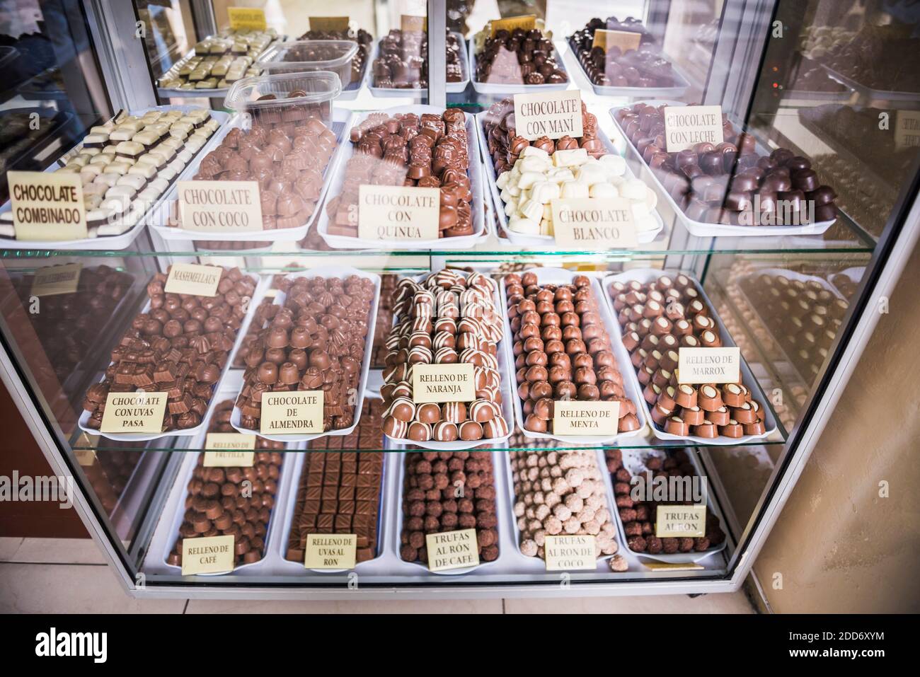 Chocolates in a chocolatier shop, Plaza 25 de Mayo (25 May Square ...