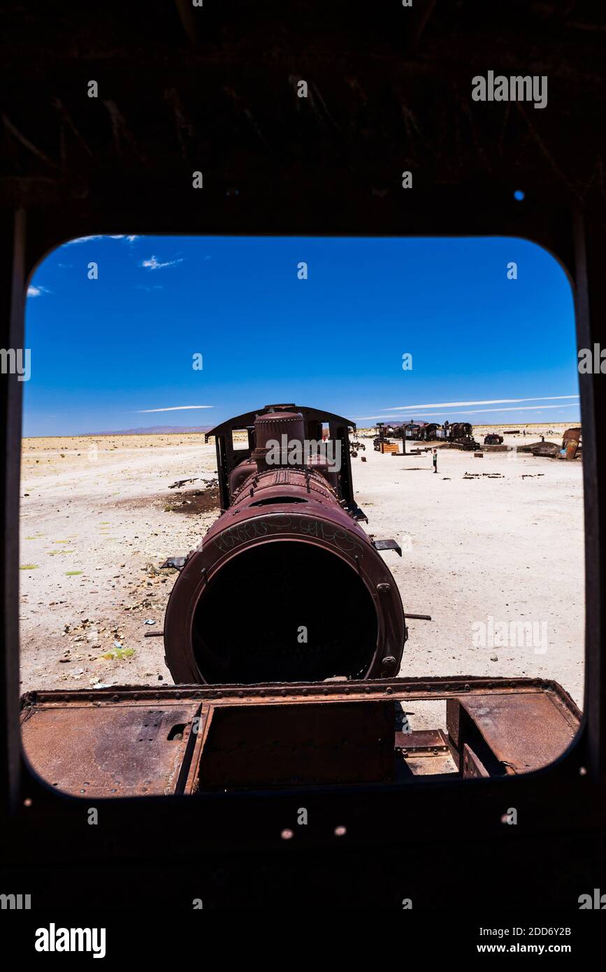 Train Cemetery aka train graveyard, Uyuni, Bolivia, South America Stock ...