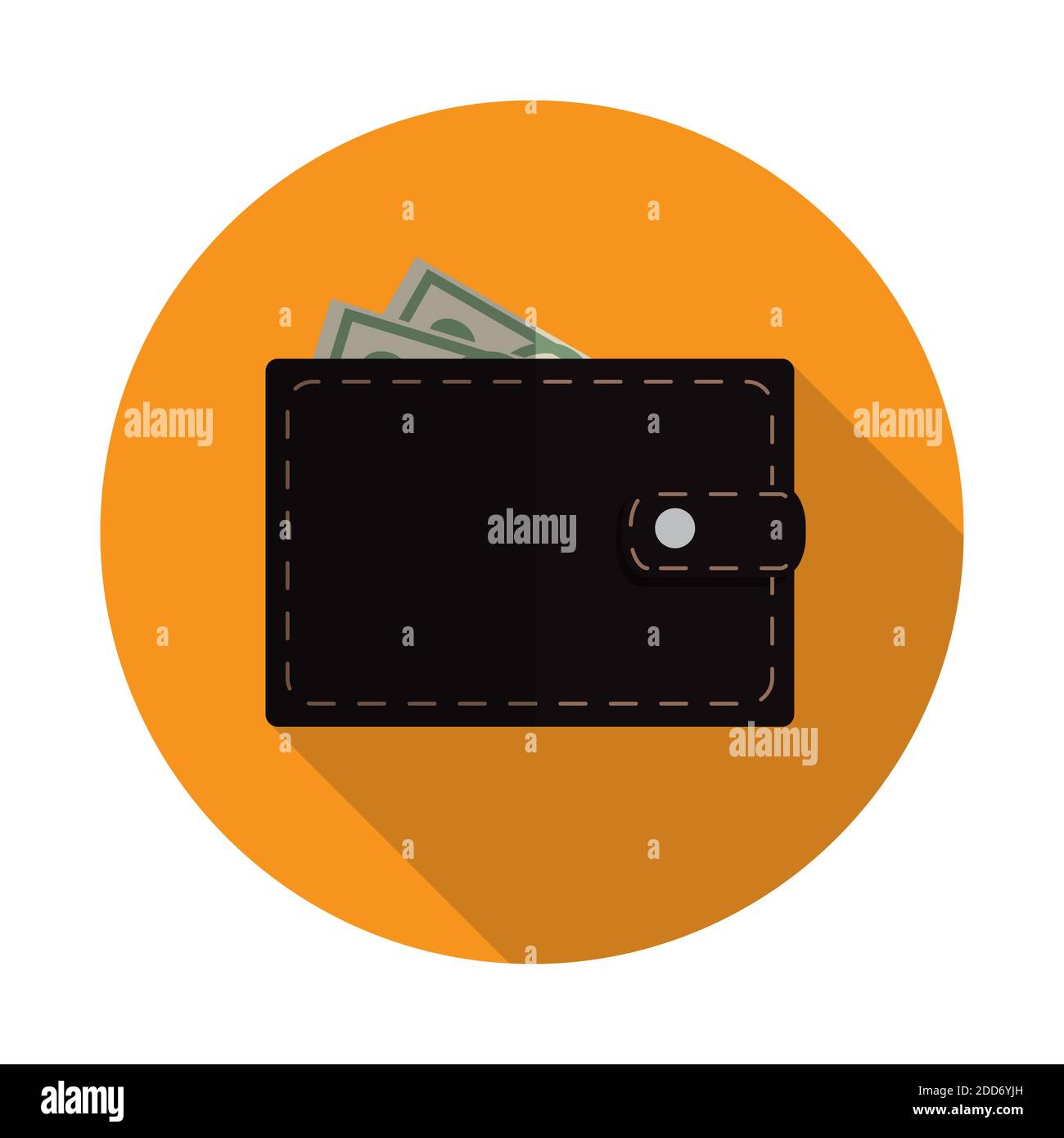 Flat Design Concept Wallet Illustration With Long Shadow Stock Photo ...