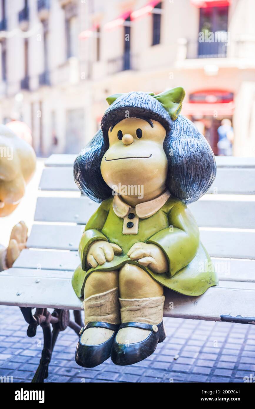 Mafalda Statue, San Telmo District, Buenos Aires, Argentina, South ...