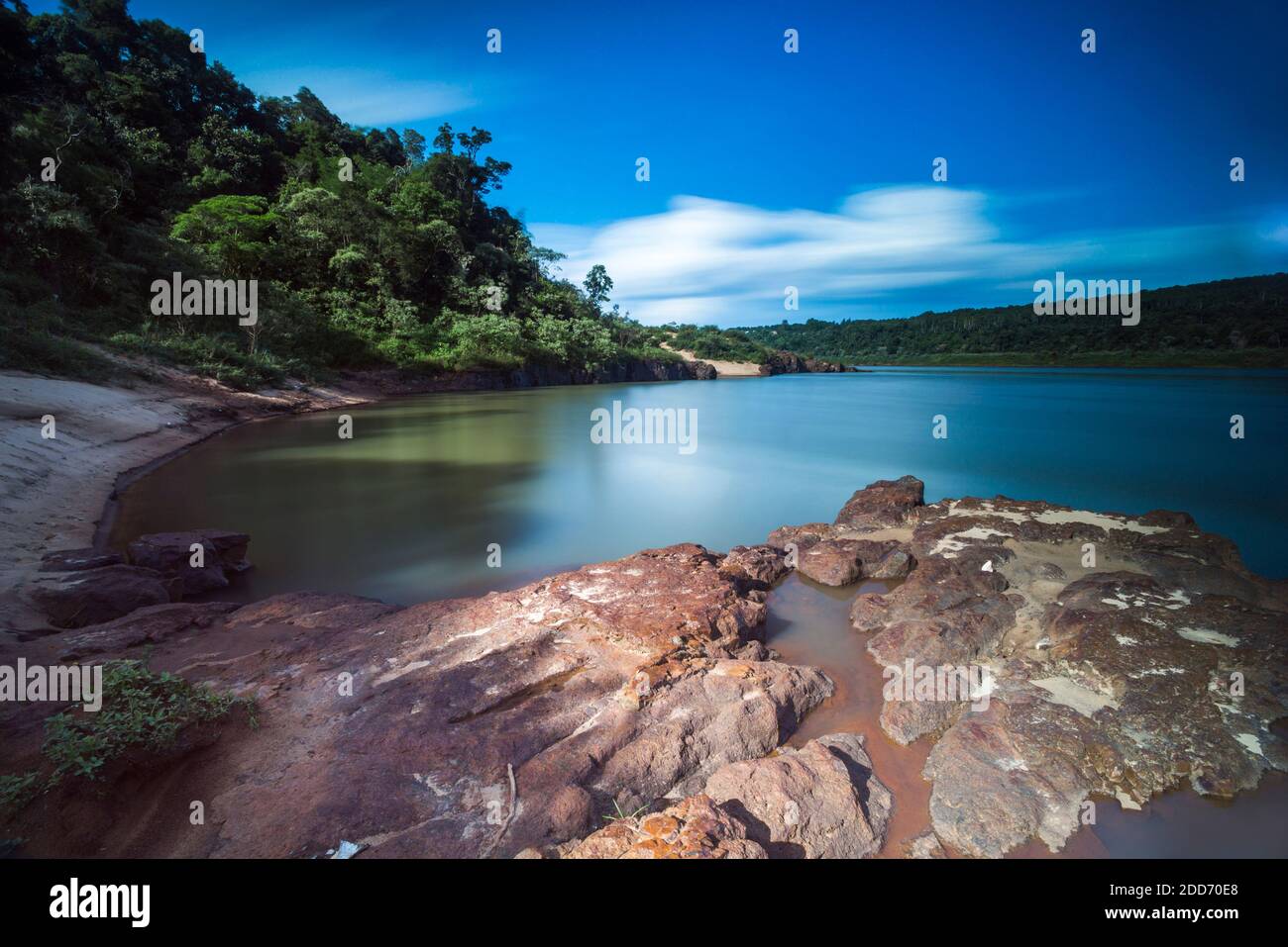 Rio Parana (Parana River) that separates Argentina and Paraguay, near ...