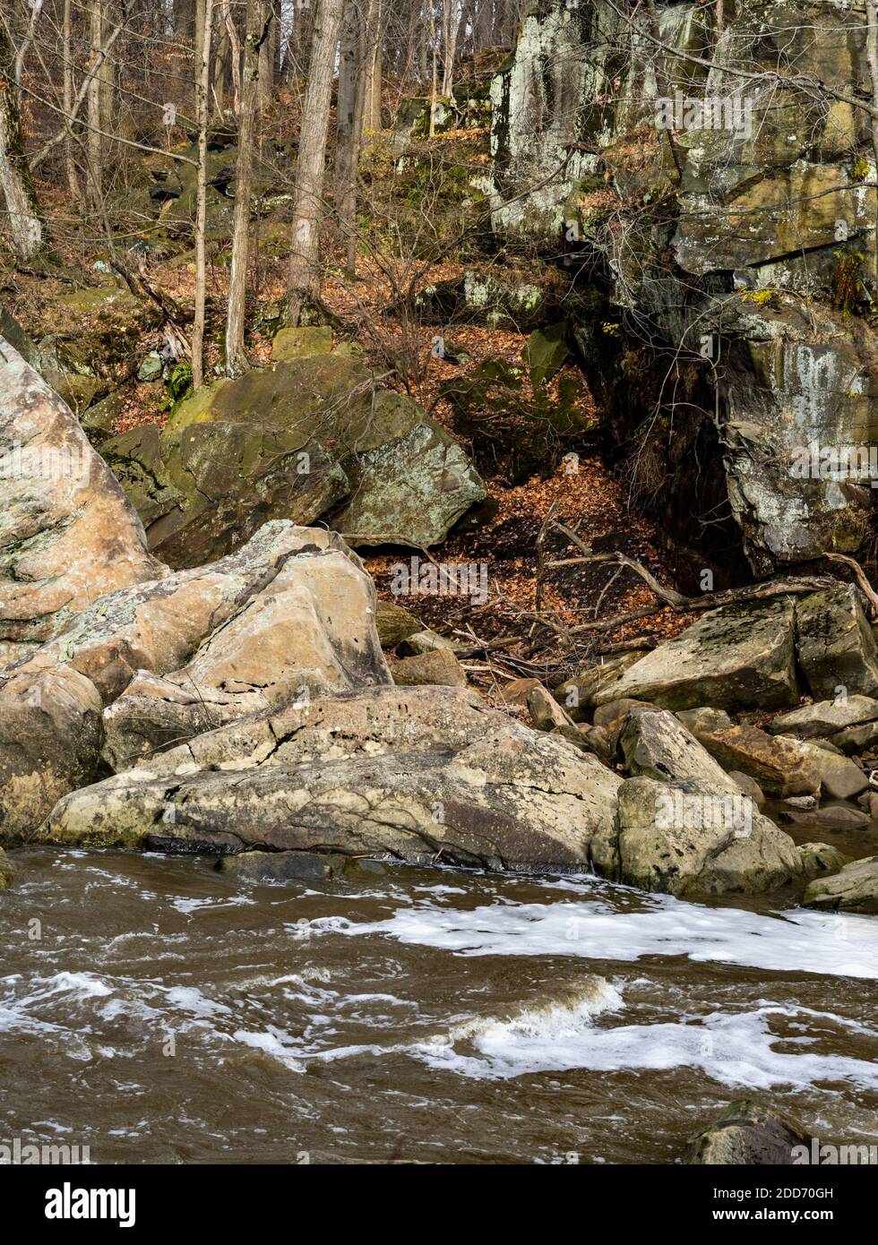 Natural configuration of boulders and rocks basted in the color of ...