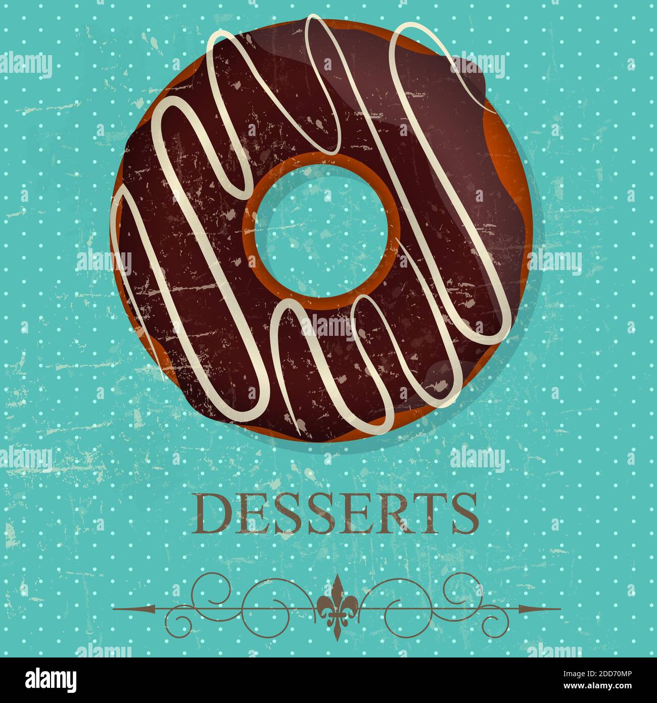 Retro vintage grunge style dessert menu. illustration Stock Photo - Alamy