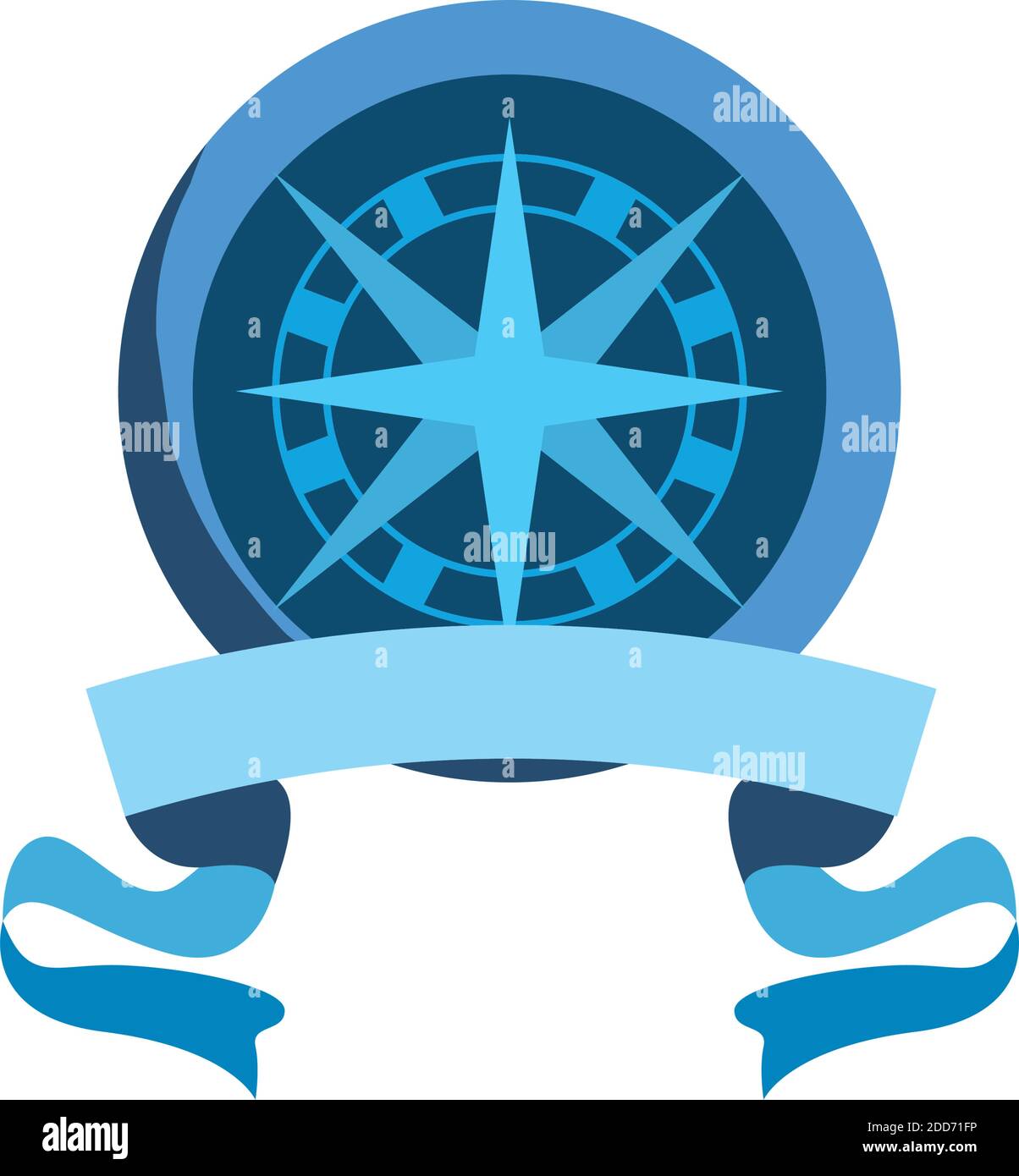 nautical compass with ribbon design sea ocean navigation travel ...