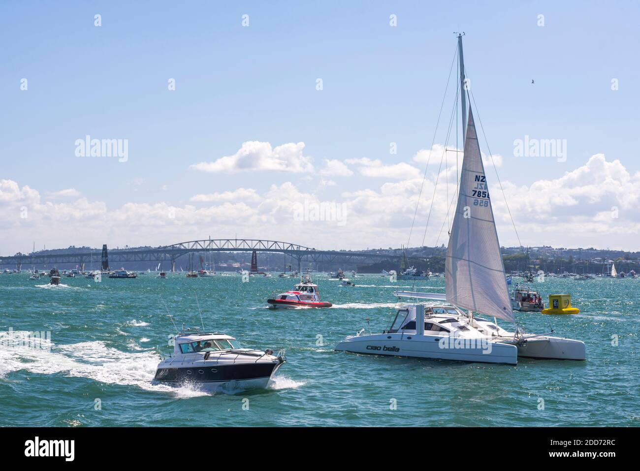 Boats in Auckland Harbour, New Zealand North Island Stock Photo - Alamy