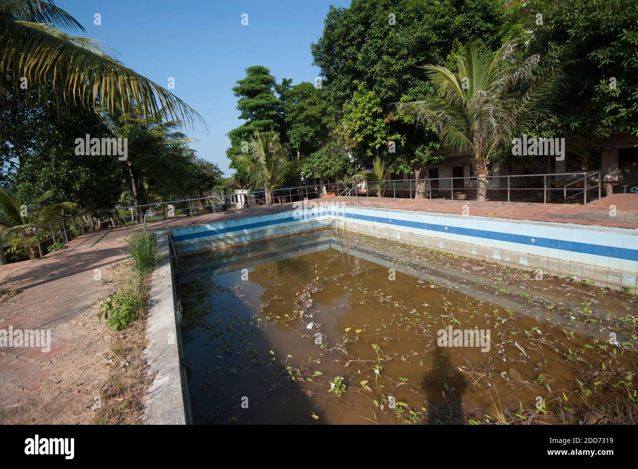 a swimming pool with water for swimming and leisure activities Stock ...