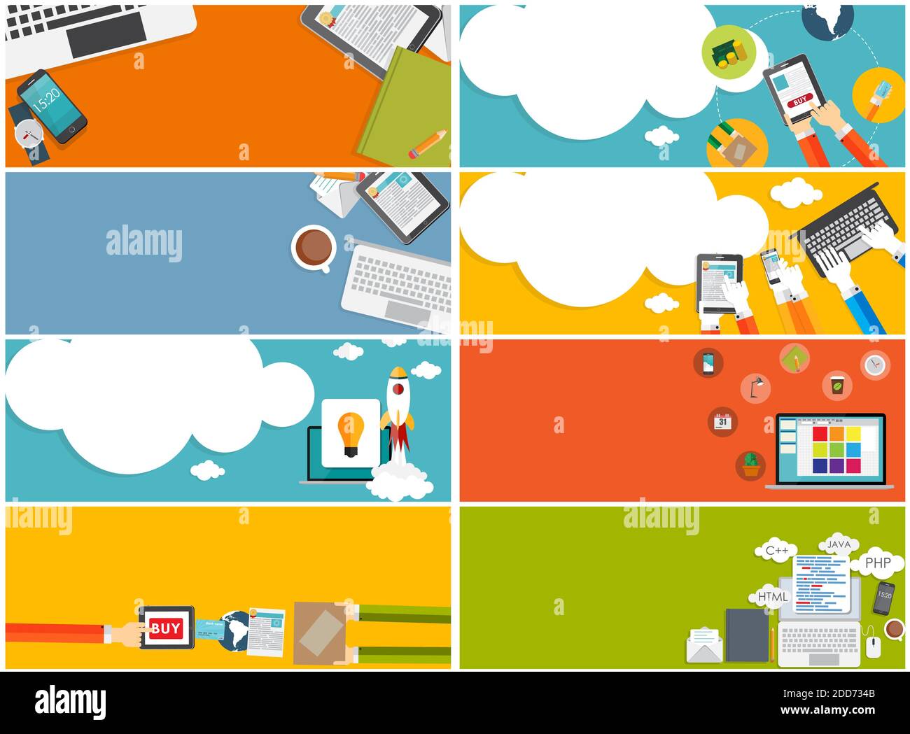 Modern Flat Design Banner Set for your Business Illustration Stock ...