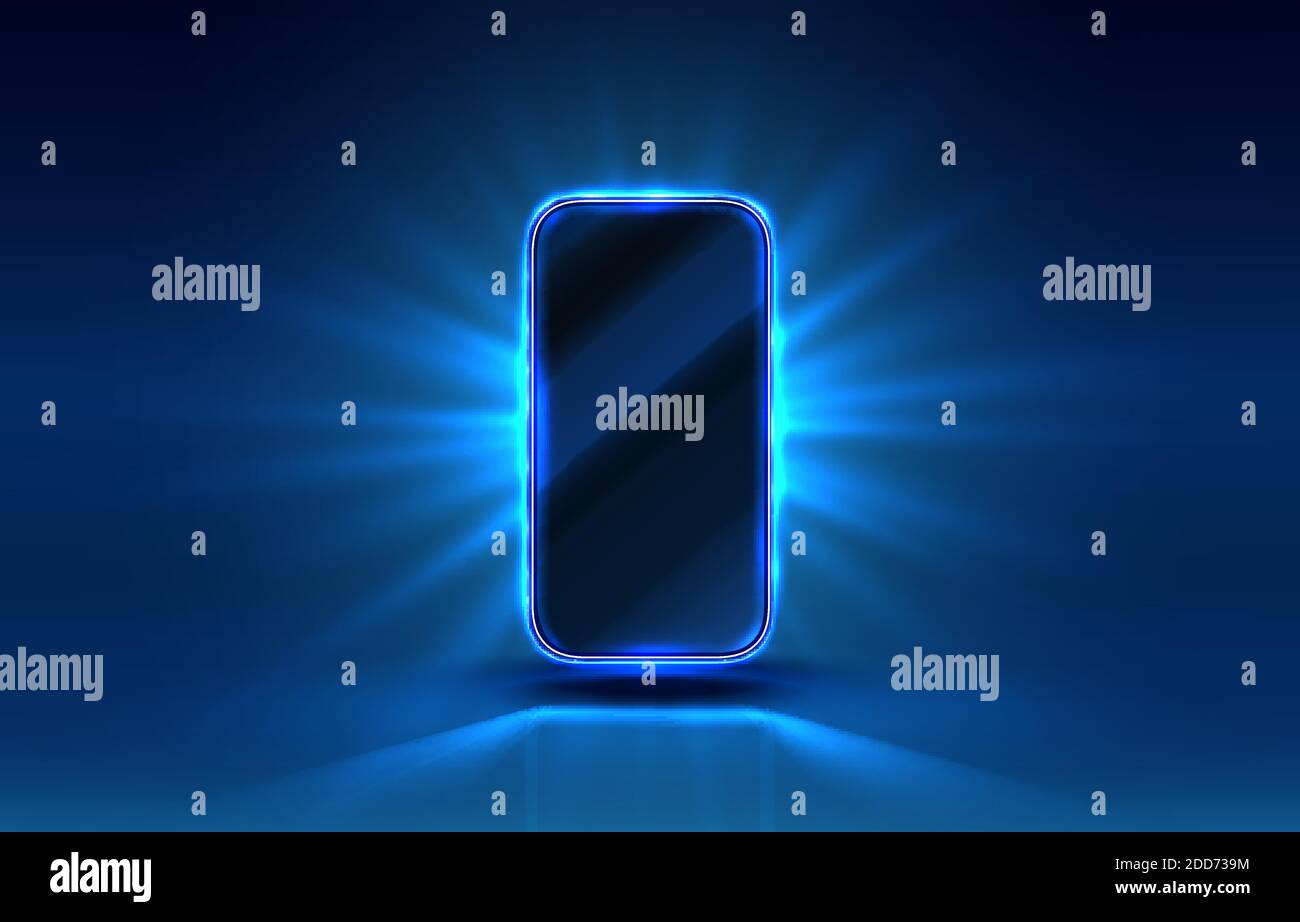 Smartphone mobile screen, technology mobile display light. Vector ...