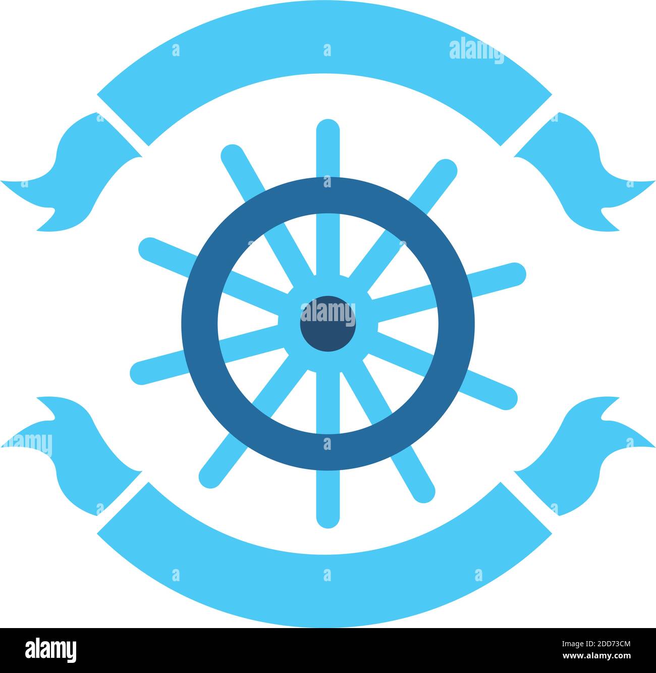 nautical helm with ribbons design sea ocean navigation travel ...