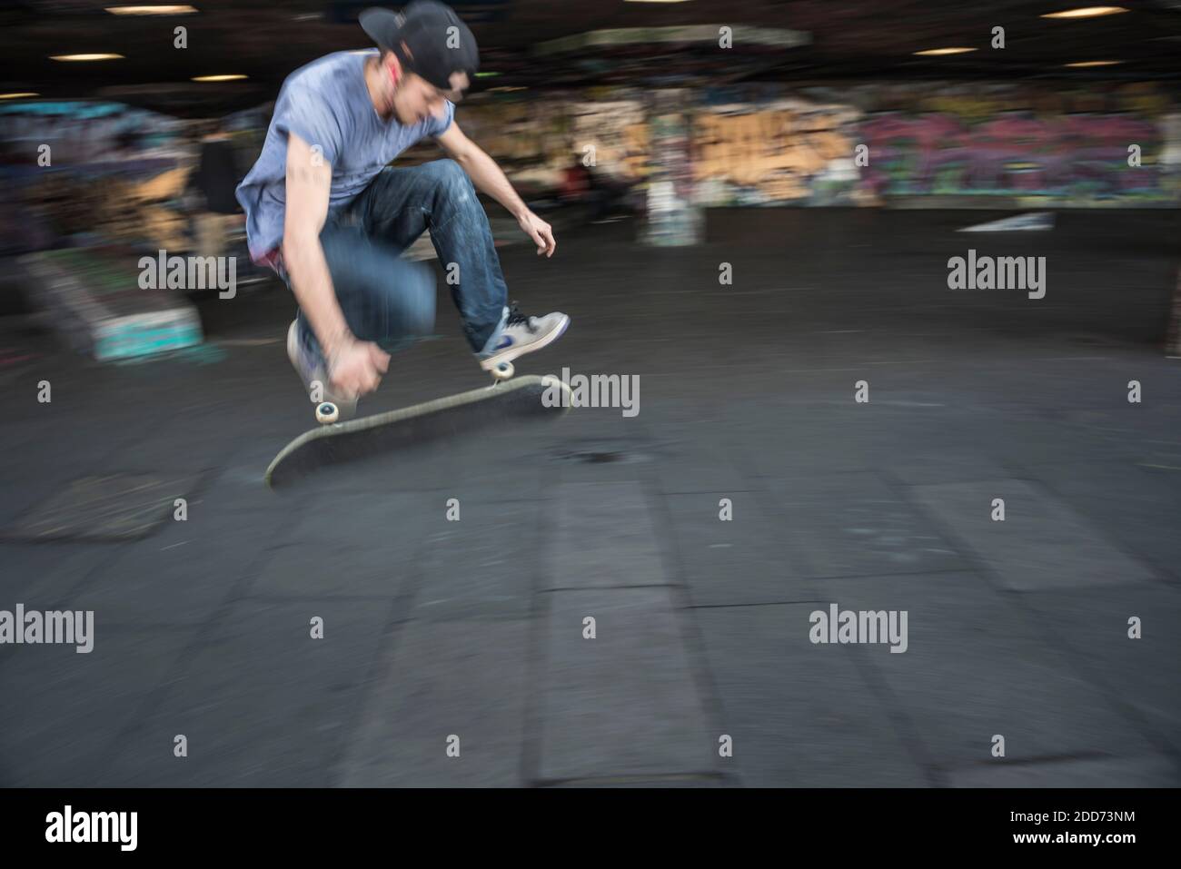 Skateboarding at Southbank Skatepark, South Bank, London, England Stock ...