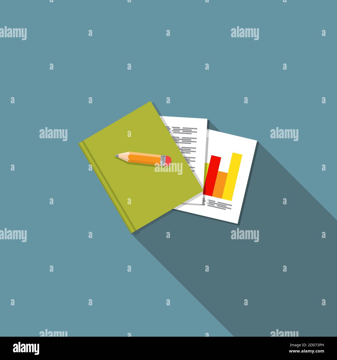 Note Concept Flat Background Illustration Stock Photo - Alamy