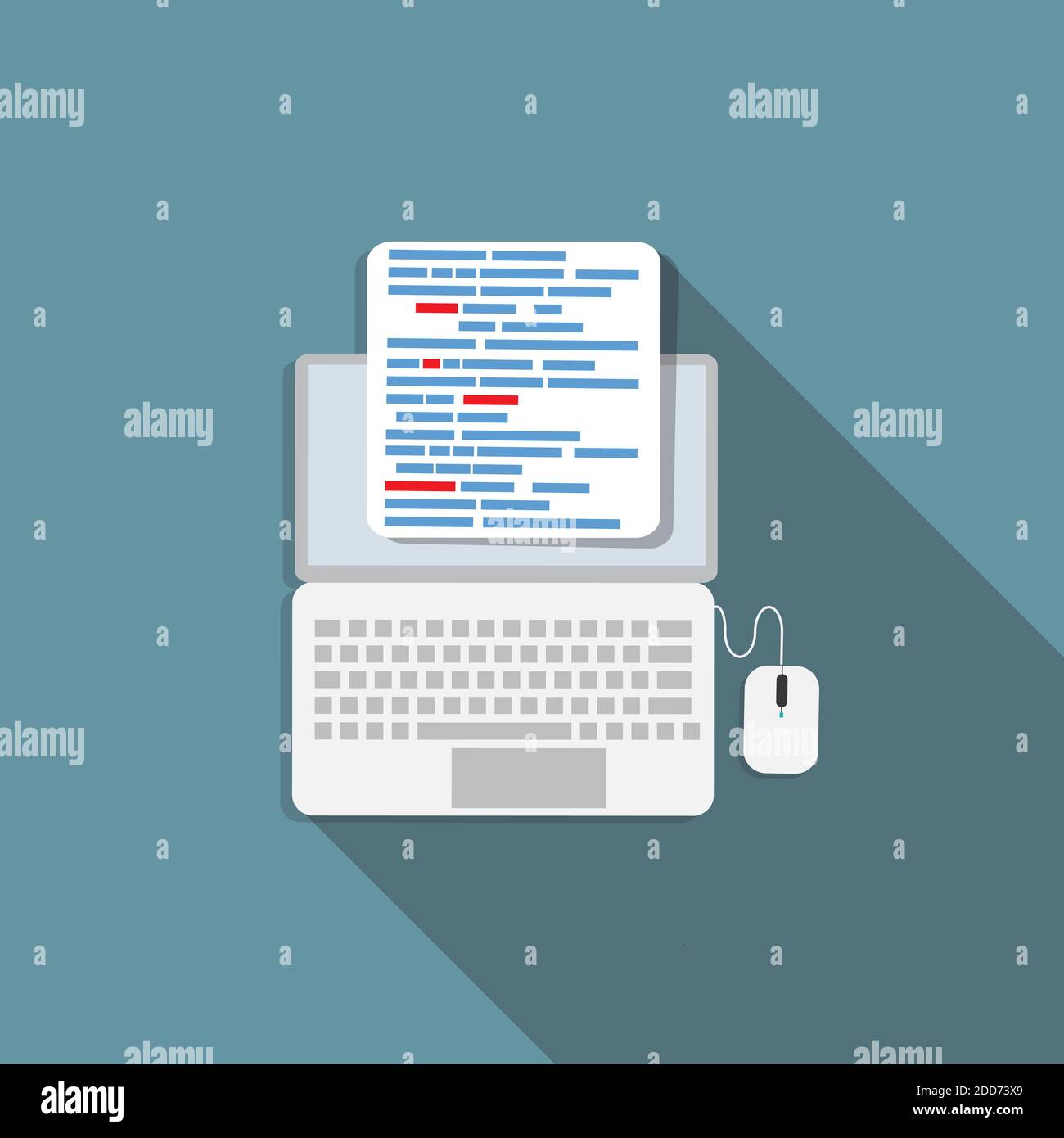 Programming Coding Concept Flat Background Illustration Stock Photo - Alamy