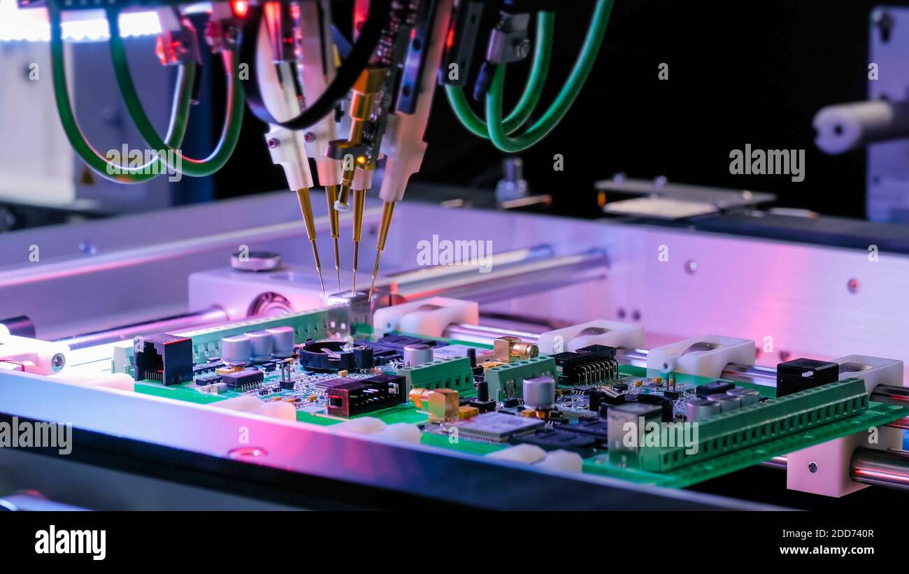 Flying probe test at factory - quality testing of printed circuit ...