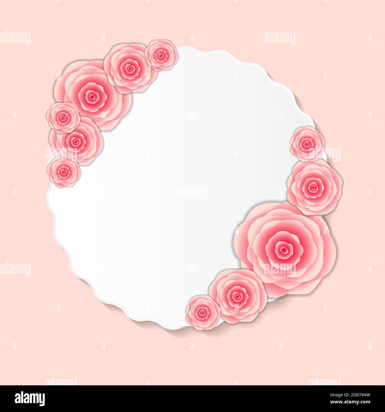 Vintage Frame with Rose Flowers Illustration Stock Photo - Alamy