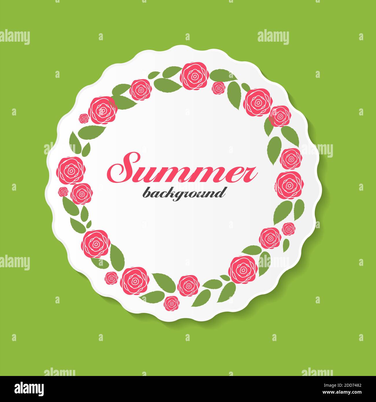 Vintage Frame with Rose Flowers Illustration Stock Photo - Alamy