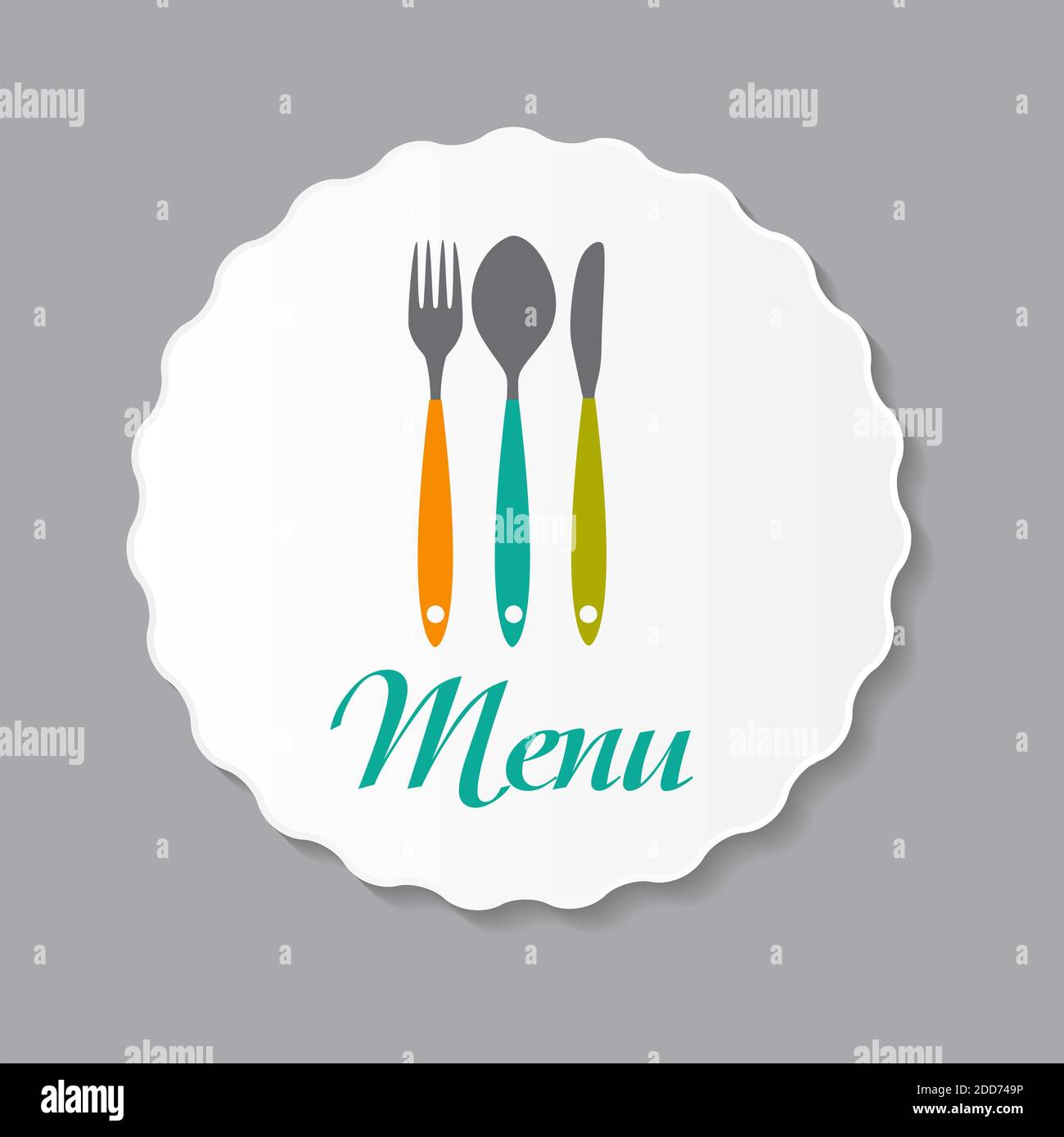 Restaurant Menu Label Template Illustration Stock Photo - Alamy