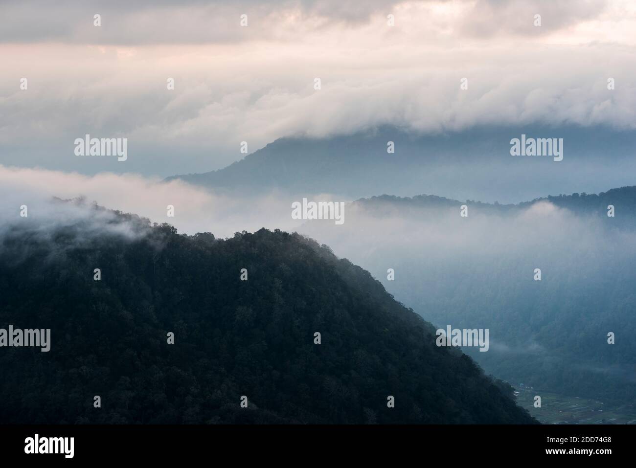 Top of Sibayak Volcano at sunrise, Berastagi (Brastagi), North Sumatra ...