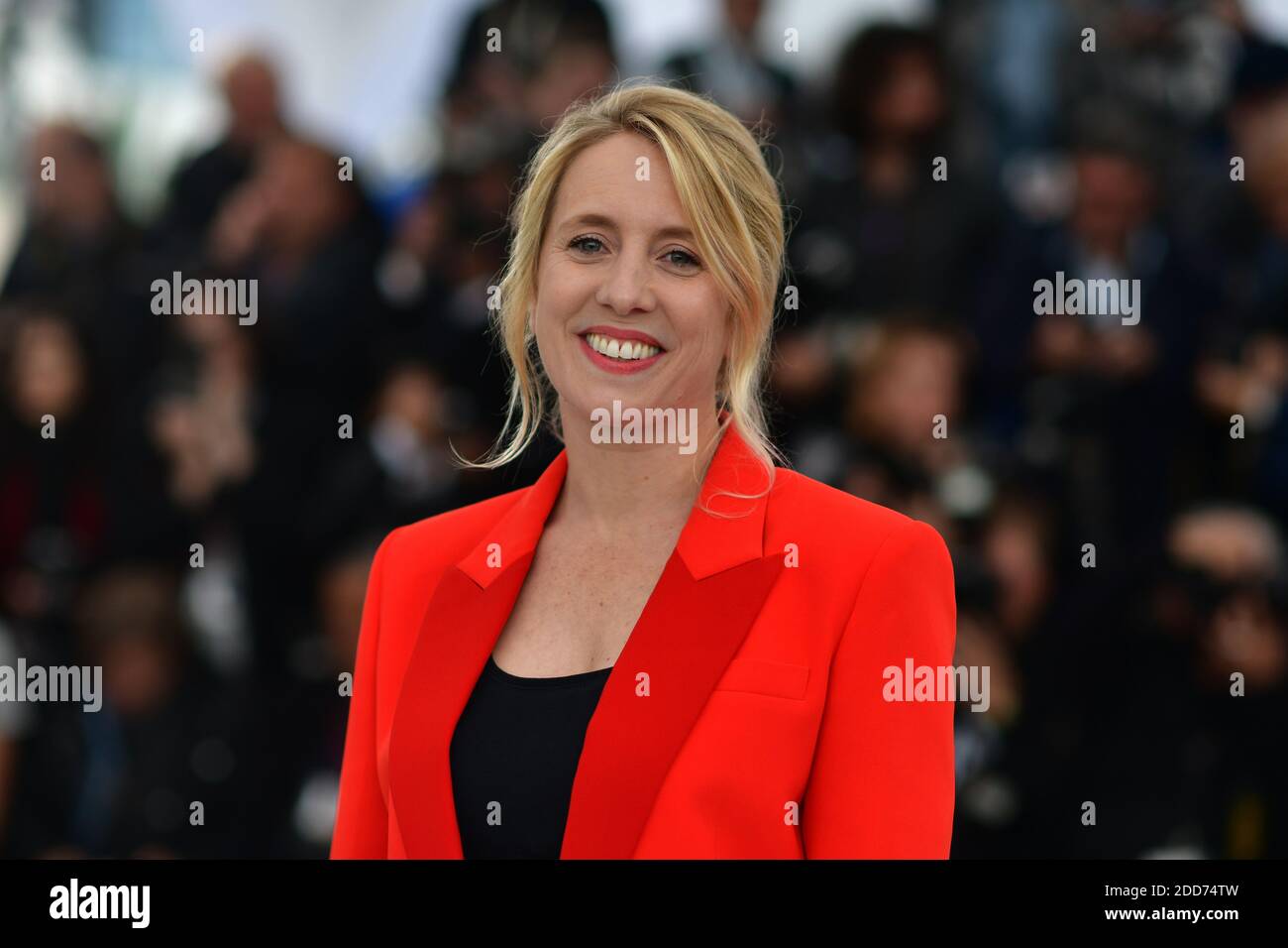 Andrea Bescond posing at Les Chatouilles photocall held at the Palais ...