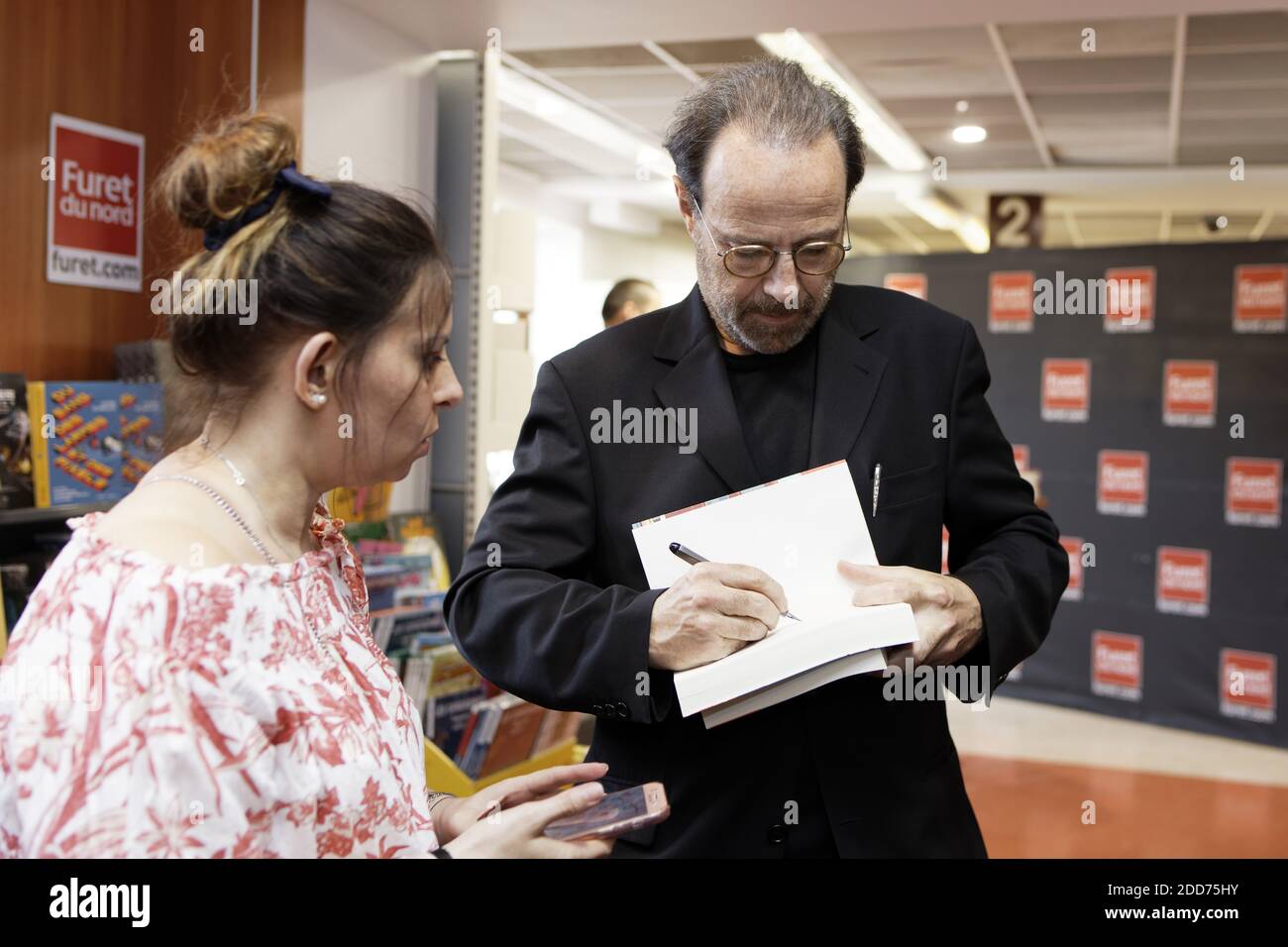 French writer Marc Levy attends a book signing at Furet du Nord on June ...