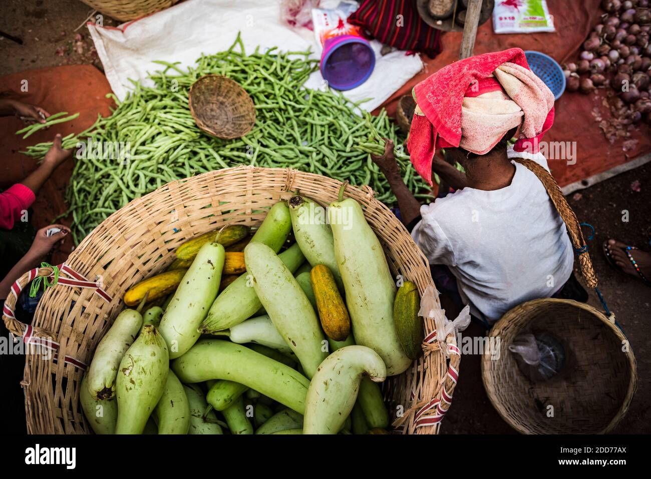 Fruit and vegetable market at Pindaya, Shan State, Myanmar (Burma Stock ...