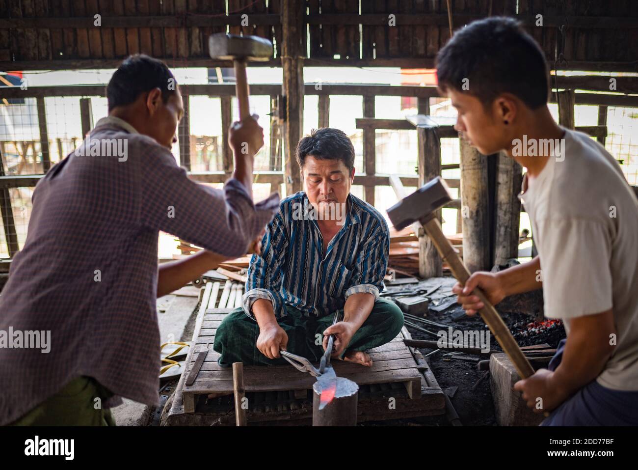 Metal workers at Inle Lake, Shan State, Myanmar (Burma Stock Photo - Alamy