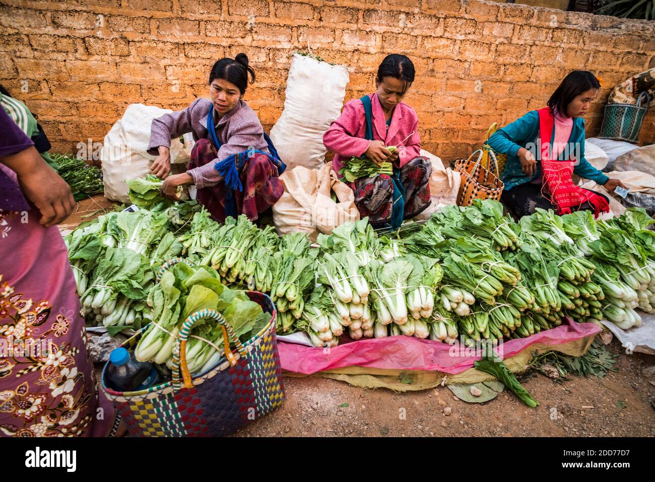Fruit and vegetable market at Pindaya, Shan State, Myanmar (Burma Stock ...