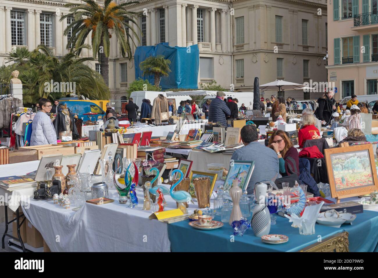 Nice, France - January 29, 2018: Brocante Antique Market at Cours ...