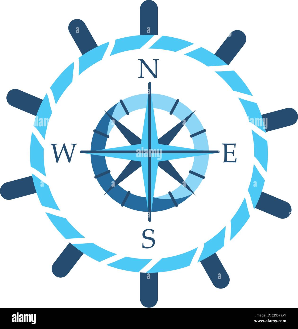 nautical compass in seal stamp rudder design sea ocean navigation travel underwater water and marine theme Vector illustration Stock Vector Image Art Alamy