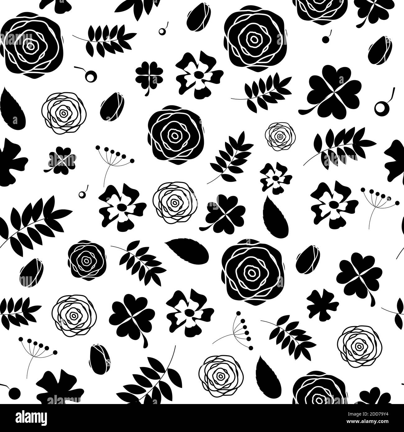 Abstract Natural Flower Seamless Pattern Background Illustration Stock ...