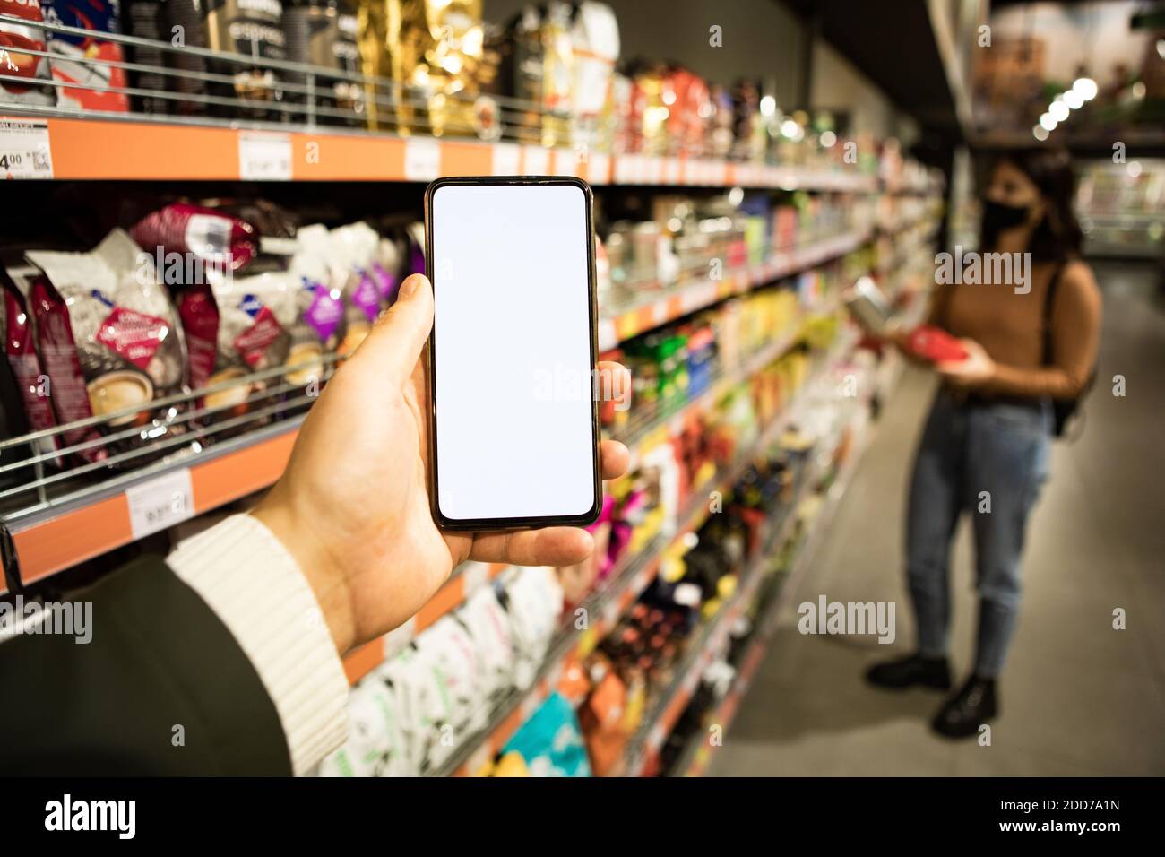 white screen shopping list grocery store Stock Photo - Alamy