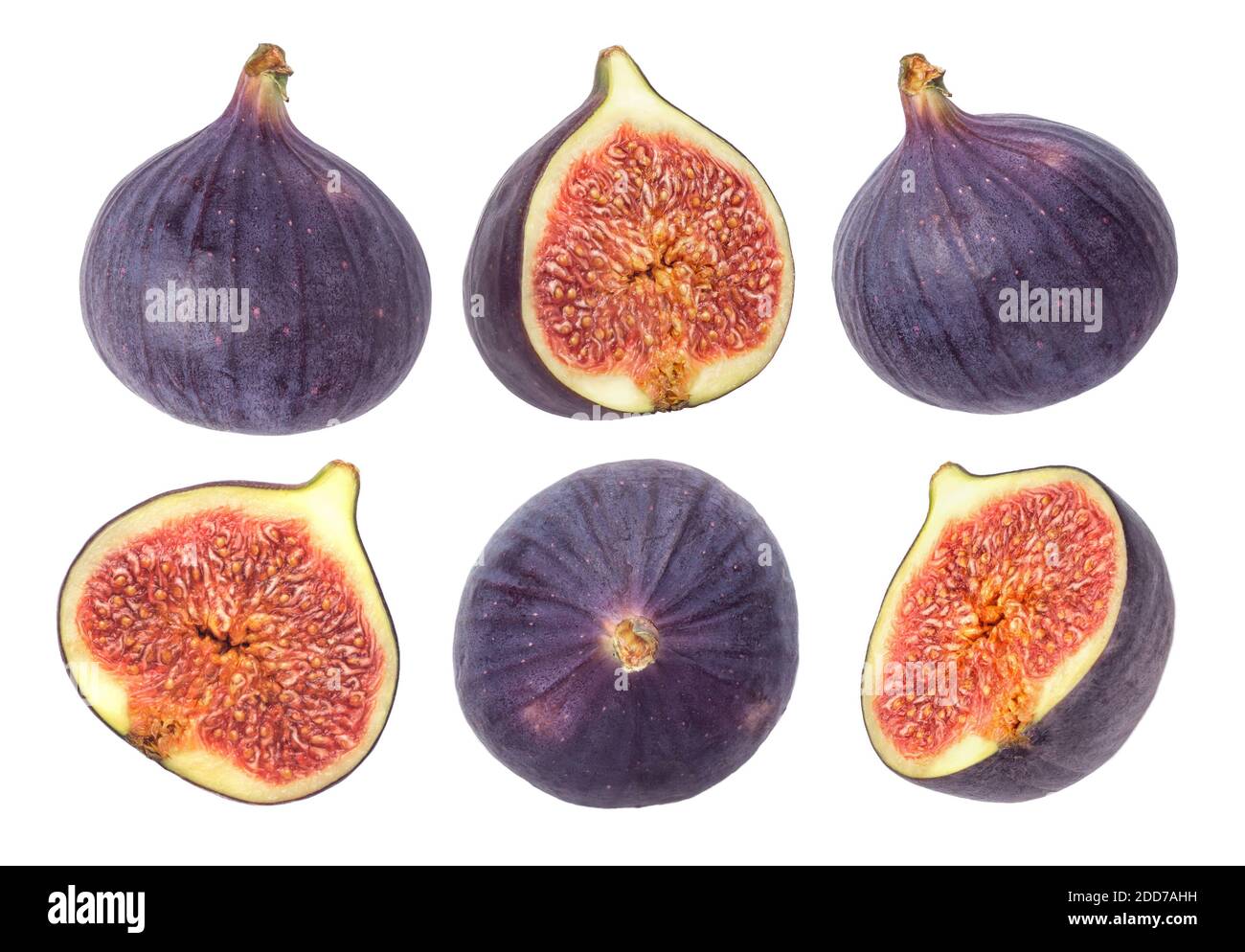 Set of whole and sliced figs isolated on white Stock Photo - Alamy