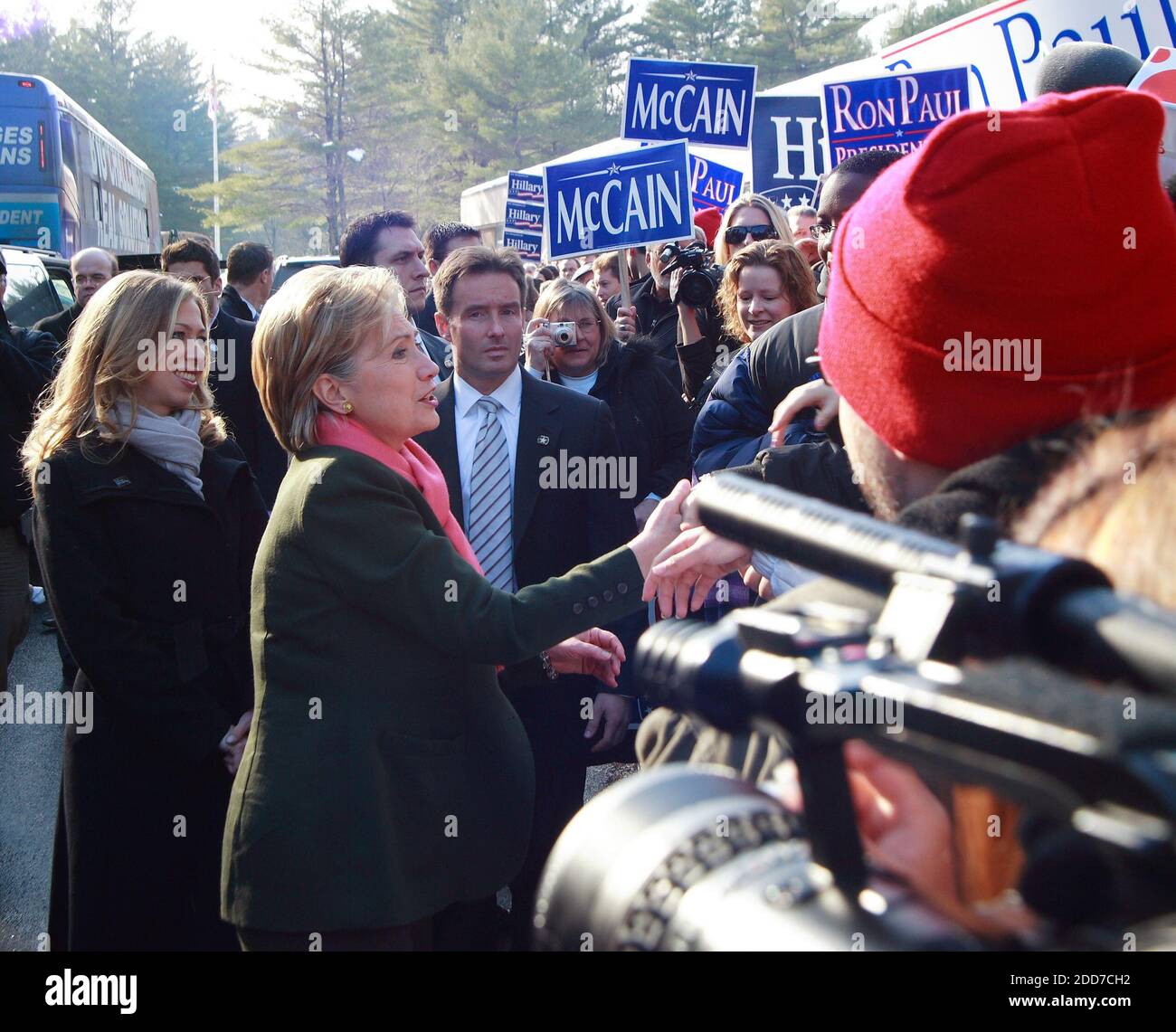 NO FILM, NO VIDEO, NO TV, NO DOCUMENTARY - Hillary Clinton, with her ...